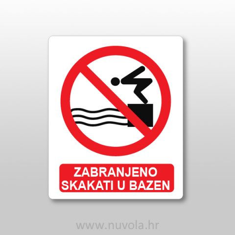 Naljepnica zabranjeno skakati u bazen