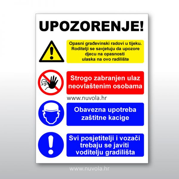 Tabla Upozorenje opasno gradilište - Nuvola Studio